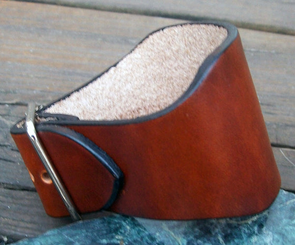 Two Inch Wide Leather Wristbands | Adjustable – Old School Leather Co.