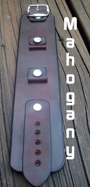 Two Inch Wide Leather Watch Cuffs Handmade in USA – Old School Leather Co.